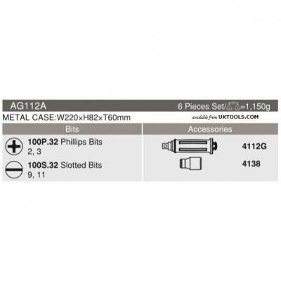 Koken AG112A IMPACT (Attack) DRIVER SET 1/2"Drive with 4 bits | UKtools